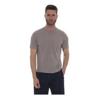 Hindustrie Cottoncrepe Jersey T-Shirt mit Seitenschlitzen - - Tops - Herren - Grau - 3XL