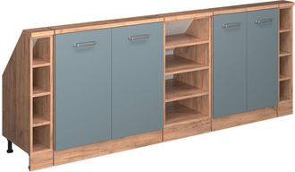 Vicco Ensembles de meuble de rangement sous pente Rion, Bleu-gris/ch&ecirc;ne dor&eacute;, Lot de 5, Vicco