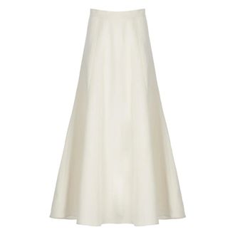 Woolrich Femme, Jupes, Blanc, Taille: 42 FR Lyocell Linen Long Skirt