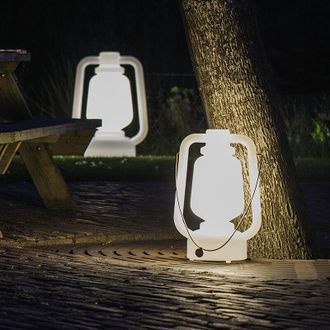 QAZQA Storm - Lampe sur pied extérieur - 1 lumière - h 510 mm - Blanc - Design, Moderne - éclairage extérieur - éclairage intérieur - Qazqa