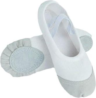 Generic GLDFW Chaussons de danse en toile pour filles et femmes avec semelle souple, blanc, 40 2/3 EU