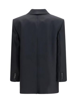 Khaite Womens Palto Jacket Black Wool Ovis Aries; Silk