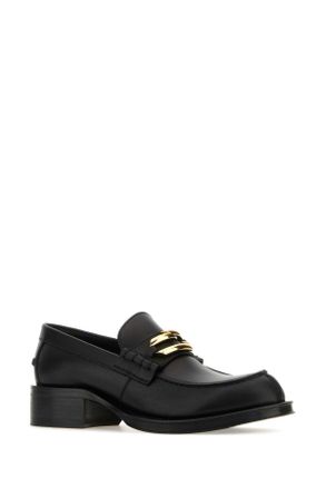 Lanvin Womens Black Leather Medley Loafers Mocassini