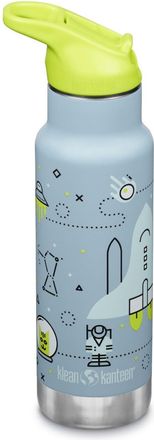 Klean Kanteen Kinder Isolierflasche, 355ml, Edelstahl, Flip Sport Cap mit Trinkhalm, Blau-Grün