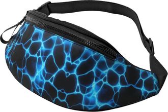 Generic Mode Taillentasche Schwarzer Blauer Druck H&uuml;fttaschen Taillentasche Brusttasche F&uuml;r Fitness Sport Aktivit&auml;ten 14X35Cm