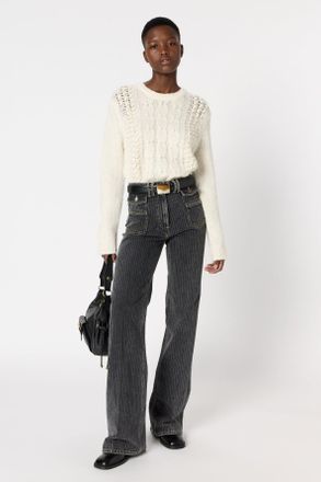 Gerard Darel Jean flare &agrave; rayures - ANNA - anthracite