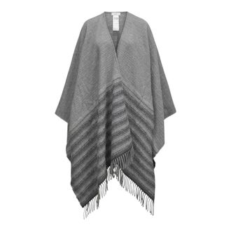 PESERICO Femme, Vestes, Gris, Taille: ONE Size Cape en laine vierge et cachemire