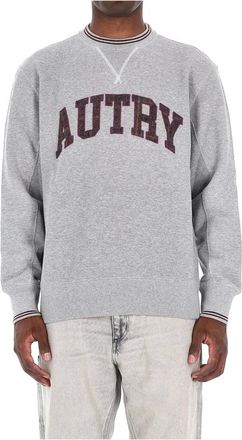Autry Homme, Pulls, Gris, Taille: XL Pull Gris avec Logo Imprimé
