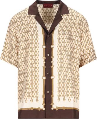 Gucci chain-print short-sleeve shirt - Nude
