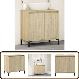 vidaXL Vidaxl - Waschbeckenunterschrank Sonoma-Eiche 58x33x60 cm Holzwerkstoff - Waschtisch Schublade - Badezimmermöbel - Holzschubladen - Unterschrank