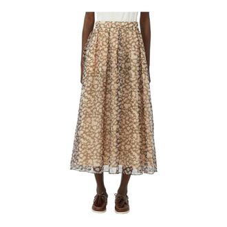 Max Mara Femme, Jupes, Multicolore, Taille: 42 FR Wkdpanteon Printed Silk Skirt