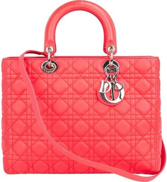Dior Crossbody Bags - Christian Dior Quilted Leather Lady Dior Handbag - Gr. unisize - in Rot - f&uuml;r Damen