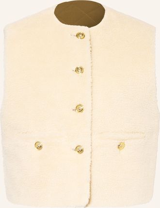 Maje Teddyfell-Weste Zum Wenden weiss