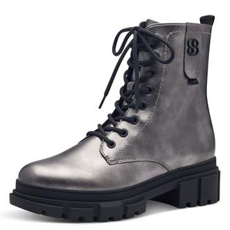 s.Oliver Bottines Plates en Dentelle pour Femme 5-25214-41, Ardoise, 42 EU