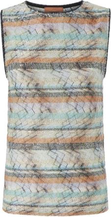 Missoni Femme, Tops, Multicolore, Taille: 42 FR Top sans manches &agrave; col rond