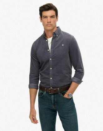 Superdry Hemd aus klassischem Feincord in Lauren-Marineblau