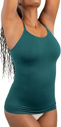 Shapermint Haut pour femme - Camisole gainante à encolure dégagée pour femme, vêtement galbant, contrôle du ventre, caraco pour femme, forêt, 3X-Large
