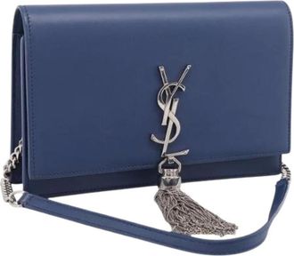 Saint Laurent Portefeuille bandouli&egrave;re Pre-owned - Femme - Pre-owned - Bleu - Taille: ONE Size