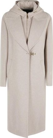 Fay Femme, Manteaux, Blanc, Taille: 34 FR Manteau crois&eacute; en jersey de laine