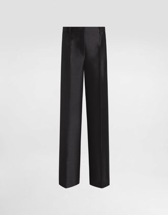 Dolce & Gabbana Hose Aus Faille Aus Wolle Und Seide - Frau Hosen Und Shorts Schwarz 42