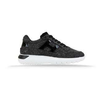Hogan Glitzer Leder Schn&uuml;rschuhe Damen - - Shoes - Damen - Schwarzk - 35 EU