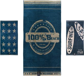 jilda-tex Strandtuch 90x180 cm Badetuch Strandlaken Handtuch 100% Baumwolle Velours Frottier Pflegeleicht Verschiedene Designs (Beach)