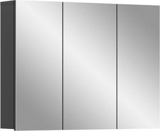 M&S Collection M&s - Armoire de toilette 3 portes 80x15x60 cm d&eacute;cor gris brillant - snooz