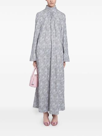 Giambattista Valli Besticktes Kleid mit Stehkragen - Grau