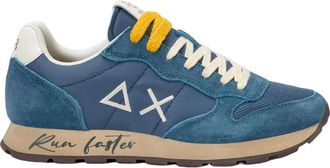 Sun 68 Homme, Chaussures, Bleu, Taille: 42 EU Baskets Vintage en Nylon avec Logo Brodé