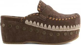 Mou Femme, Chaussures, Brun, Taille: 40 EU Clog Overstitching