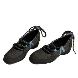Generic JCVBN Chaussures de sport d&eacute;contract&eacute;es &agrave; talon bas pour femme - Bout rond - Lacets confortables - Semelle souple - Pour la marche et la course &agrave; pied