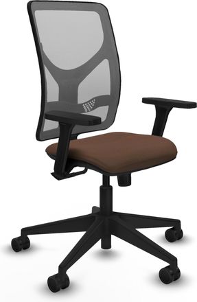 Piqueras y Crespo Neigbarer Schreibtischstuhl mit 3D-Armlehnen, h&ouml;henverstellbare Lendenwirbelst&uuml;tze, ausgestattet mit 3 Positionen und Schneideschaum, Grau/Dunkelbraun