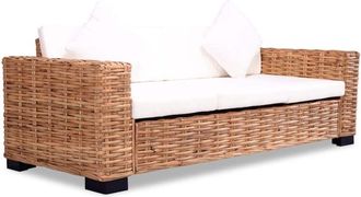 vidaXL Vidaxl - 3-Sitzer-Sofa Nat&uuml;rliches Rattan
