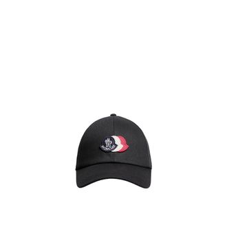 Moncler Moncler Cotton Gabardine Baseball Cap, Men, Black, Size: One Size