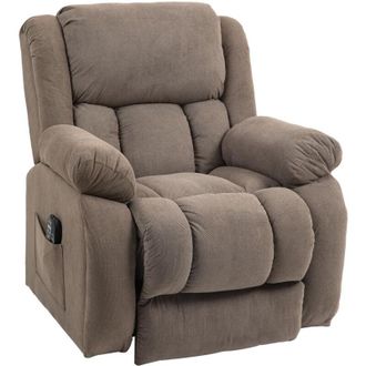 HOMCOM Homcom - Fauteuil releveur massant chauffant grand confort - inclinable, repose-pieds r&eacute;tractable - tissu toucher flanelle marron