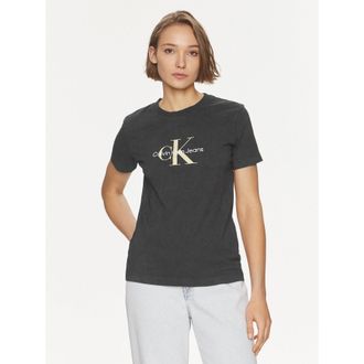 Calvin Klein Jeans T-Shirt Archival Monologo J20J223272 Schwarz Regular Fit