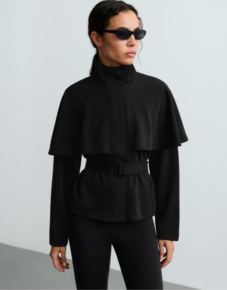 Oysho Jacke mit Cape-Detail und Modal in Schwarz