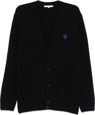 Maison Kitsuné Cardigan mit Bold Fox Head-Patch - Blau