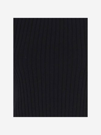 Gucci Wool and Cashmere Ribbed Knit Sweater - Black
