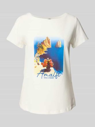 More & More T-Shirt mit geripptem Rundhalsausschnitt