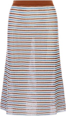 Marni Femme, Jupes, Multicolore, Taille: 36 FR Jupe Trap&egrave;ze Crochet Ray&eacute;e