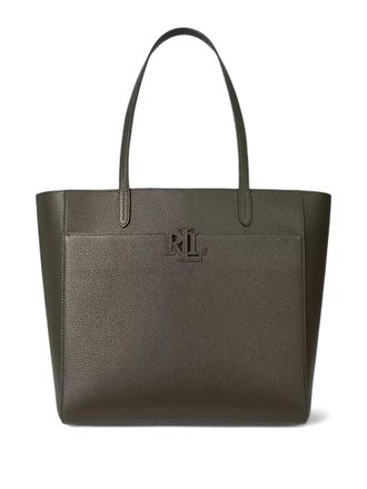 Lauren Ralph Lauren large Cameryn logo-embossed tote bag - Gr&uuml;n