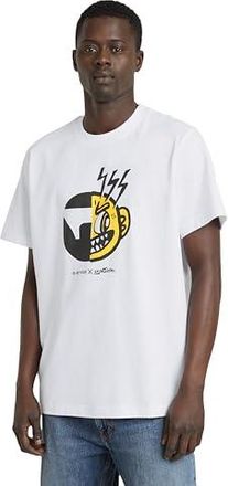 G-Star G-Star Homme T-Shirt Face Cartoon Loose, Blanc (white D25701-C336-110), XL