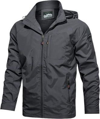 Generic Canada Veste dext&eacute;rieur en polaire pour homme 2024 avec fermeture &eacute;clair d&eacute;contract&eacute;e et ample &agrave; capuche pour homme Noir, gris, 5XL