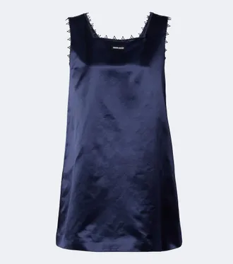 Miu Miu Robe en coton m&eacute;lang&eacute; &agrave; broderies