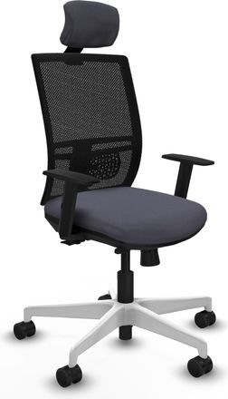 Piqueras y Crespo H&ouml;henverstellbarer Stuhl mit 1D-Armen, h&ouml;henverstellbarer Lendenwirbelst&uuml;tze und h&ouml;henverstellbarem Kopfteil, ausgestattet mit Syncro/Traslack und Sch