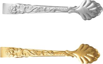 Cabilock 2stücke Eiswürfelzange Edelstahl Mit Geprägtem Rosenmuster Als Lebensmittelzange Für Zuckerwürfel Eiswürfel Scheiben Oder Kleine Snacks