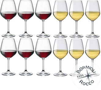 Bormioli Rocco Divino Set Calici Vino Rosso e Bianco 12 Pz