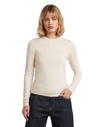 G-Star Femme T-shirt Crew Slim, Blanc (dk talc D27964-E299-A488), M