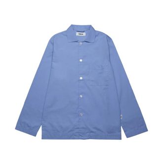 Tekla Homme, Chemises, Bleu, Taille: XS Chemise Pyjama Bleu Bleuet 100% Coton